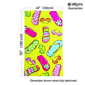 Allgala Oversize 40"x70" Microfiber Beach Towel, Sandals-BT81106