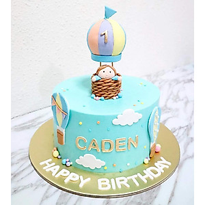 13Pcs/Set Hot Air Balloons & Cloud Fondant Cutter Set, Hot Air Balloons Plastic Cookie Cutter Mold for Baby Shower Cake Topper Decorating Sugar Craft Polymer Clay Cutters