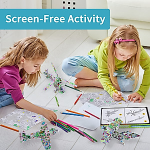 3D Coloring Puzzle Set, 4 Animals Puzzles with Pen, DIY Arts and Crafts for Girls Boys Age 6 7 8 9 10 11 12 Years Old(4 Pack)