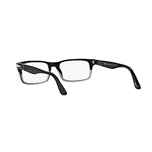 Persol PO3050V Rectangular Prescription Eyewear Frames, Gradient Black/Demo Lens, 55 mm