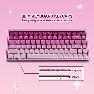 SDYZ XVX Low Profile Keycaps - Custom Gradient PBT for 60% 65% 75% 100% Cherry Gateron MX Switches (Low Profile and Traditional) Mechanical Keyboard - Pink