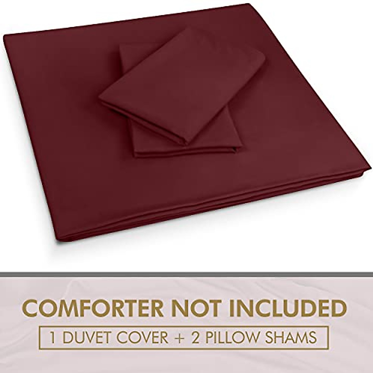 Utopia Bedding Duvet Cover King Size Set - 1 Duvet Cover with 2 Pillow Shams - 3 Pieces Comforter Cover with Zipper Closure - Ultra Soft Brushed Microfiber, 104 X 90 Inches (King, Burgundy)