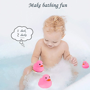 16PCS Pink Rubber Duck Kids Bath Duck Toys ,Squeak Rubber Ducks in Bulk Valentine's Day Rubber Ducks Baby Shower Duck Decorations Party Favors (2.2’’)