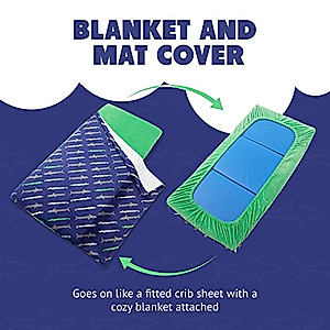 WTPDR Nap Pocket – Toddler Nap Mat Cover and Blanket for Preschool and Day Care – Machine Washable & Easily Foldable – Roll Nap Mat for Toddlers, Shark Pattern