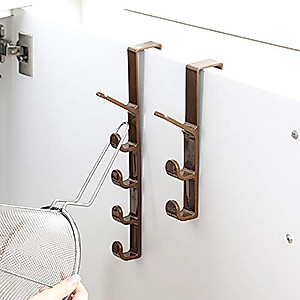 canjoyn 5 Layers Over The Door Hook Organizer Rack Hanger Backpack Handbag Door Hook, Pack of 4 (White)