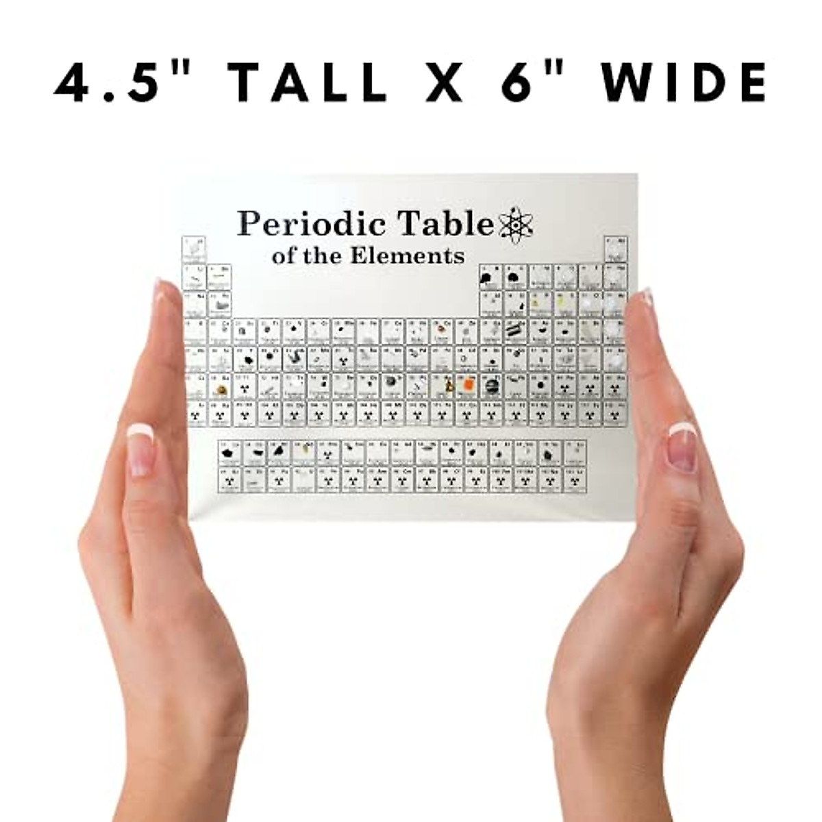 Periodic Table with Real Elements Inside | Element Display in Acrylic Stand, Perfect Gift for Students, Teachers, Scientists, Adults, and Children | 4.5” x 6”
