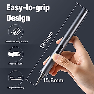 PKEY Mini Electric Screwdriver, All-in-One Precision Electric Screwdriver, 2 Torque with 28 Magnetic Precision Bits,LED Light & Dual Mode， Repair Tool Set for Phone Camera Laptop Watch