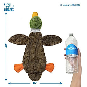 Best Pet Supplies Stuffing Free Squeaky Dog Toys for Small Dogs, Medium Dogs, and Large Dogs, Durable, Best Dog Chew Toy for Teething Puppy, Indoor Play, Holds Plastic Bottle - Wild Duck, Large