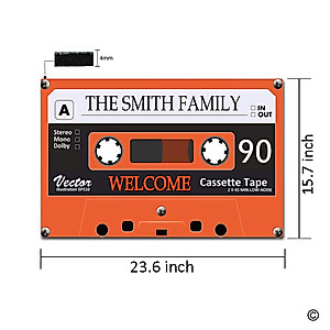 MsMr Funny Door Mat Personalized [Your Name] Indoor Outdoor Doormat Custom Doormat Entrance Floor Mat Home Office Welcome Mat 23.6"x15.7" - Tape A