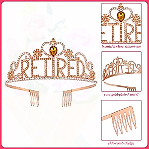 Retirement Party Decorations, Retirement Gifts for Women Retired Tiara Retired Crown Rose Gold