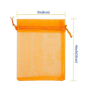 100 Pcs Organza Bags 3×4 Inches, Mixed Color Sheer Organza Gift Bags with Drawstring, Jewelry Favor Pouches Christmas Candy Wedding Birthday Party Bags