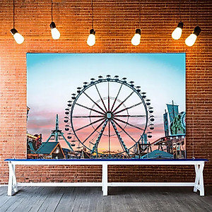 Ferris Wheel Backdrop Banner - 9 feet long - County Fair and Carnival Party Decor