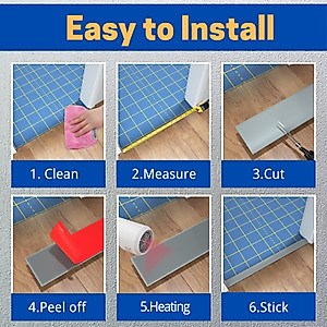 COUKIU Flexible PVC Floor Transition Strip, 9.84 FT Peel and Stick Floor Cover Strip, Flooring Transitions Laminate Floor Strip, Carpet to Tile Transition Strip, Vinyl Floor Flat Divider Strip (Gray)