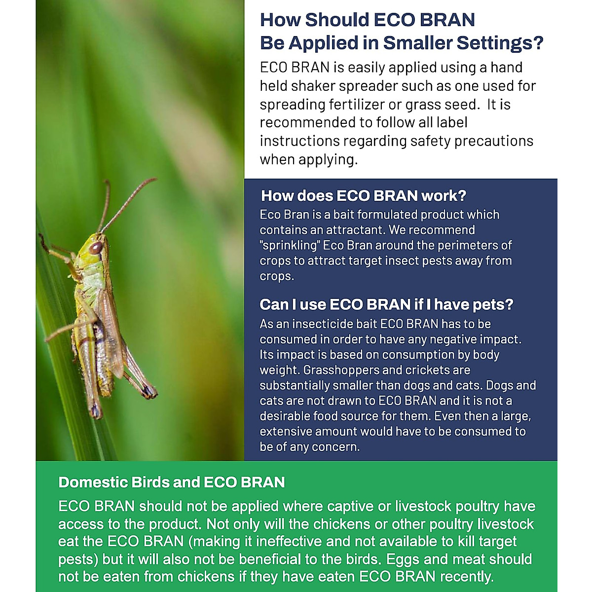 Generic Eco-Bran Broad Spectrum Grasshopper Insecticidal Bait 44 lbs - Contains 2% Carbaryl - Control of Grasshoppers, Cutworm, Locust, Mole Crickets, Sow Bugs (Roly-Poly), Ants, Beetles & More!…