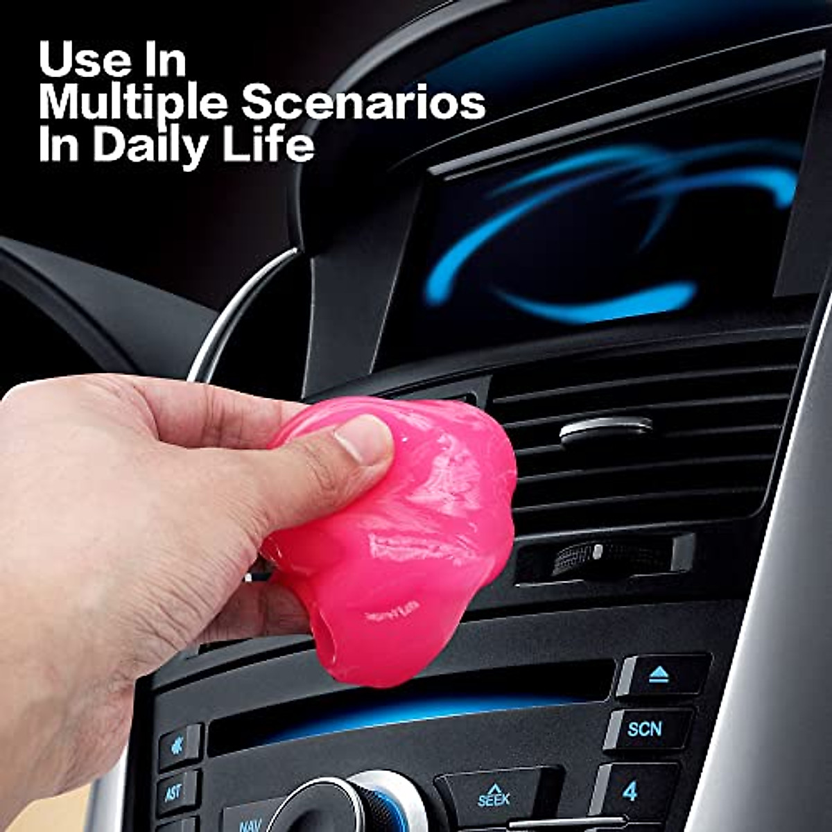 VAGURFO Car Cleaning Gel,Car Crevice Cleaner,Cleaning Kit Universal Detailing Automotive Dust,Safe and Eco-Friendly Cleaning Gel Interior Cleaner for Car Dust Detail Removal Keyboard Cleaner (Pink)