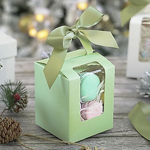 HUIHUANG Satin Ribbon 1 inch Sage Green Ribbon 50 Yards Double Face Silk Satin Ribbons for Crafts Spring Moss Ribbon for Gift Wrapping Bows Floral Bouquet Cake Wedding Invitation Card Party Decor