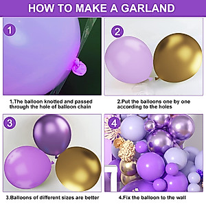 Pink Purple Blue Balloon Arch Kit, 110Pcs Pink Purple Balloon Garland Kit with Teal Blue, Pink and Purple Balloons, Pink Purple Blue Balloon Arch for Baby Shower Birthday Wedding Party Supplies