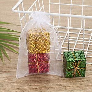 MAZYPO 100 PCS Organza Gift Bags 4x5 White Wedding Party Favor Bags Mesh Gift Bags, Jewelry Pouches for Party, Baby Shower, Christmas, Valentine's Day, Candy Favor Bags