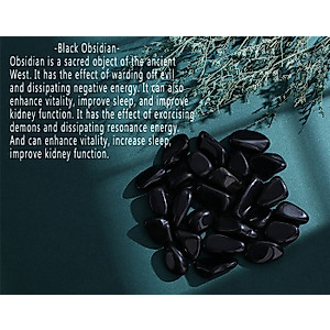 MAIBAOTA Black Obsidian Crystal Stones Natural Healing Crystals Bulk Polished Tumbled Crystals Stones Rocks Energy Balance Crystal Gemstones Vase Filler Decorative Reiki Witch Quartz Crstal Stones