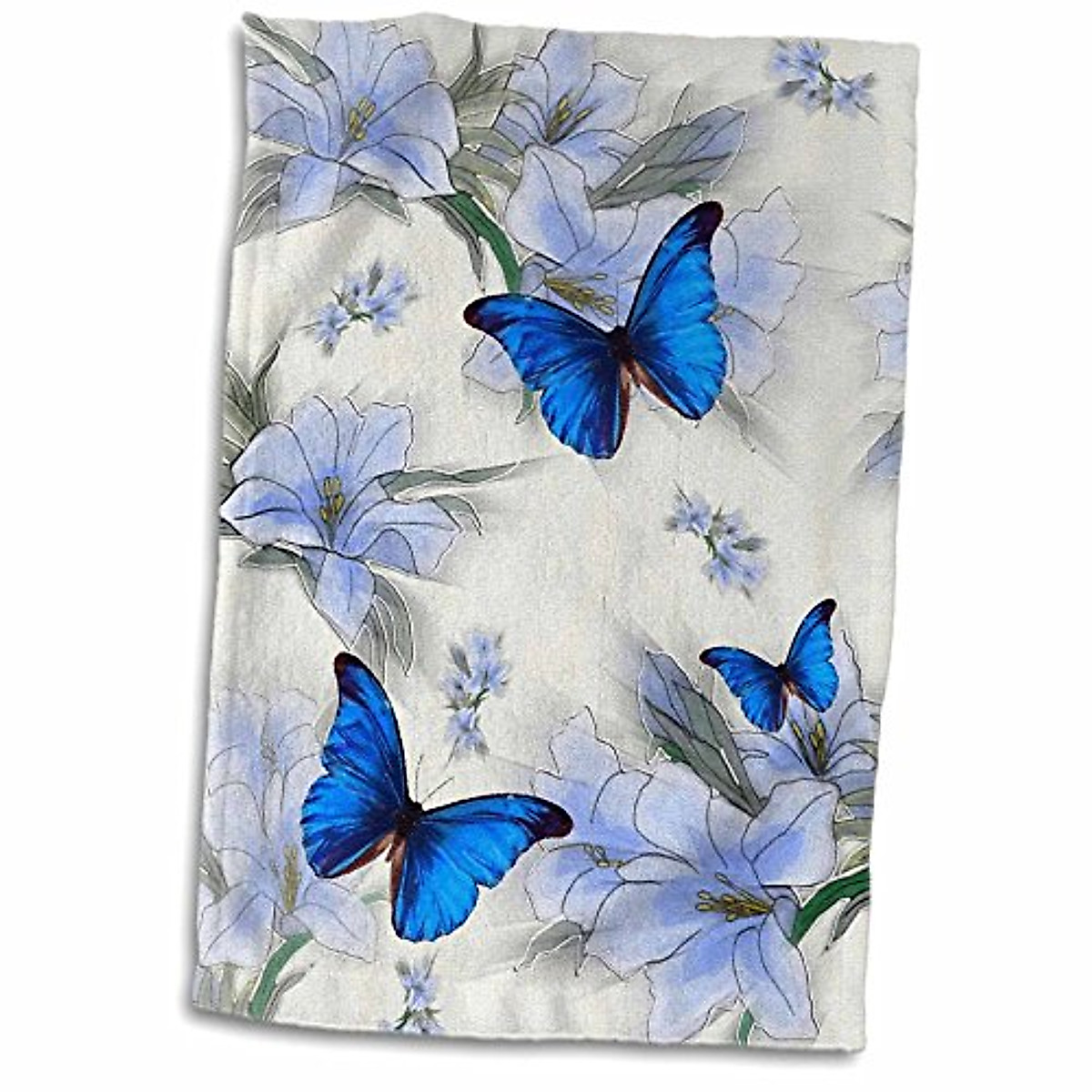 3D Rose Butterflies Hand Towel, 15" x 22"