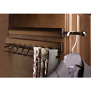 Nincrane Telescoping Valet Bar Matte Black by Cabinet Organizers
