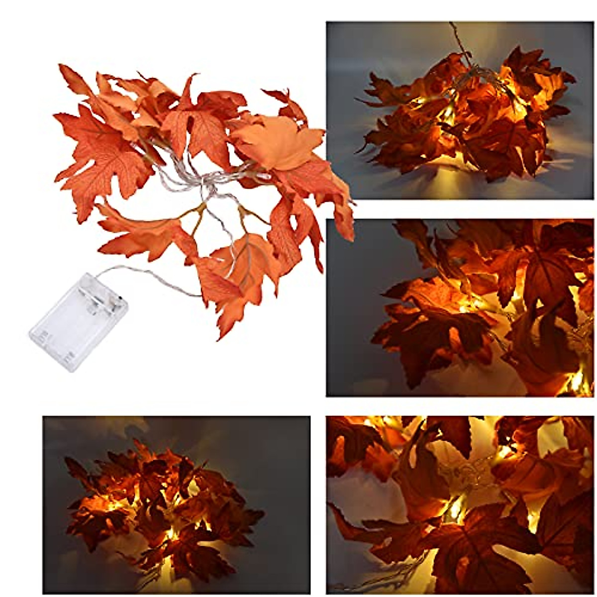 CUTULAMO String Light, Decorative Maple Leaves String Light Vivid Beautiful for Homes Gardens Courtyards Halloween Decoration