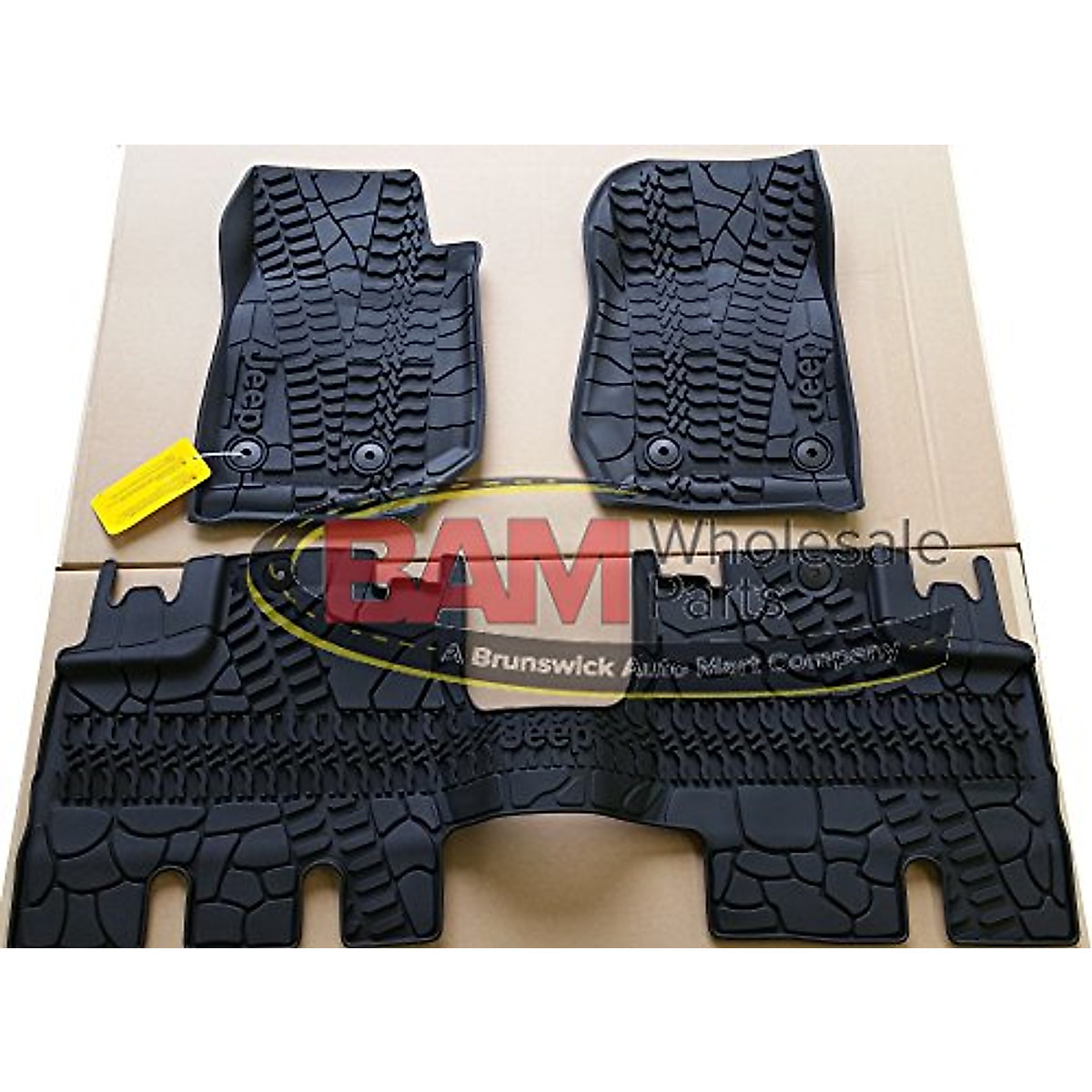 2016-2017 Jeep Wrangler 4 Door Unlimited Slush Mats Front and Rear Set of 3 OEM Mopar