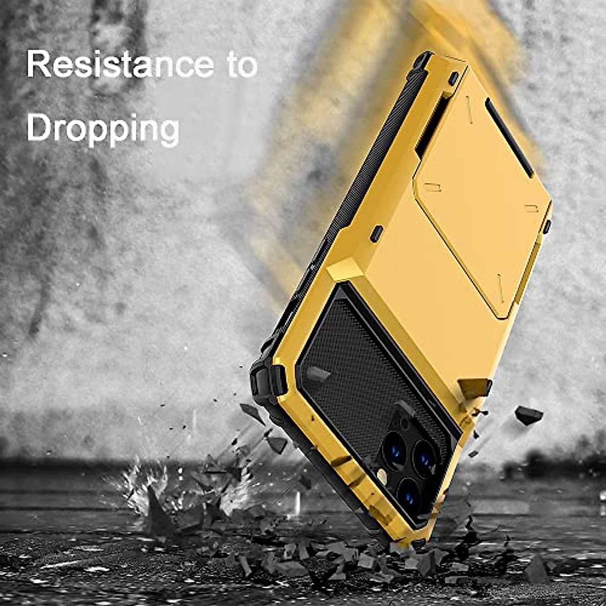 Galaxy Note 10 Plus Wallet Case Card Holder ID Slot Scratch Resistant Dual Layer Protective Bumper Rugged TPU Rubber Armor Hard Shell Cover Phone Cases for Samsung Galaxy Note 10 Plus,Yellow