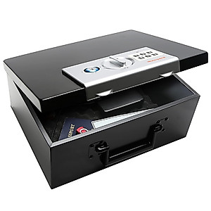Honeywell Safes & Door Locks 6108 Fire Resistant Steel Security Safe Box with Digital Lock, 0.26-Cubic Feet, Black
