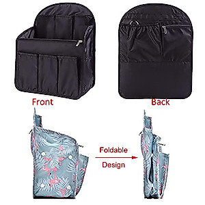 HOYOFO Backpack Organizer Insert Big Bag Divider for Rucksack Purse Lightweight Nylon Shoulder Bag Organiser Insert, Black(Large)