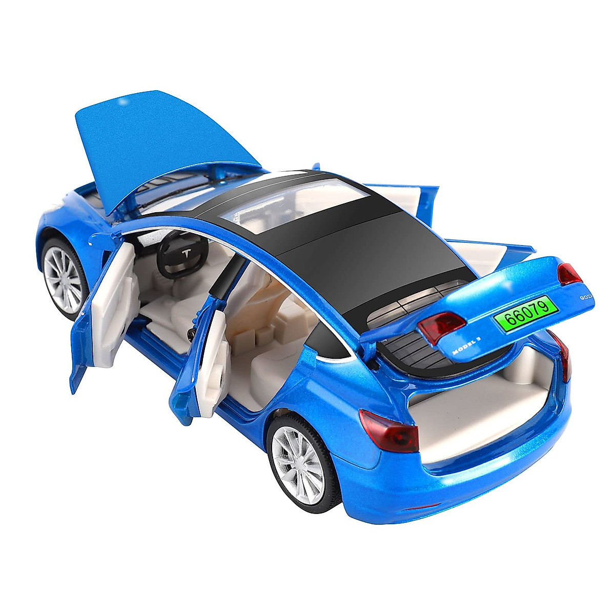 MYJJTYS Toy Car 1/32 Model 3 Metal Die Casting Pull Back Car for 3 4 5 6 7 Year Old boy Toy with Sound and Light,Blue