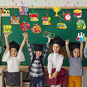 60 Piece 100 Days of School Hanging Swirls 100th Day Smarter Hanging Decoration 100th Day Smarter Classroom Swirl Hanging Décor for 100th Birthday Party Decorations Supplies