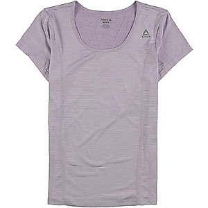Reebok Womens Mini Burnout Basic T-Shirt, Purple, X-Small