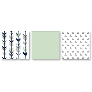 Sweet Jojo Designs Grey, Navy Blue and Mint Woodland Arrow 11 Piece Baby Boy or Girl Crib Bed Bedding Set