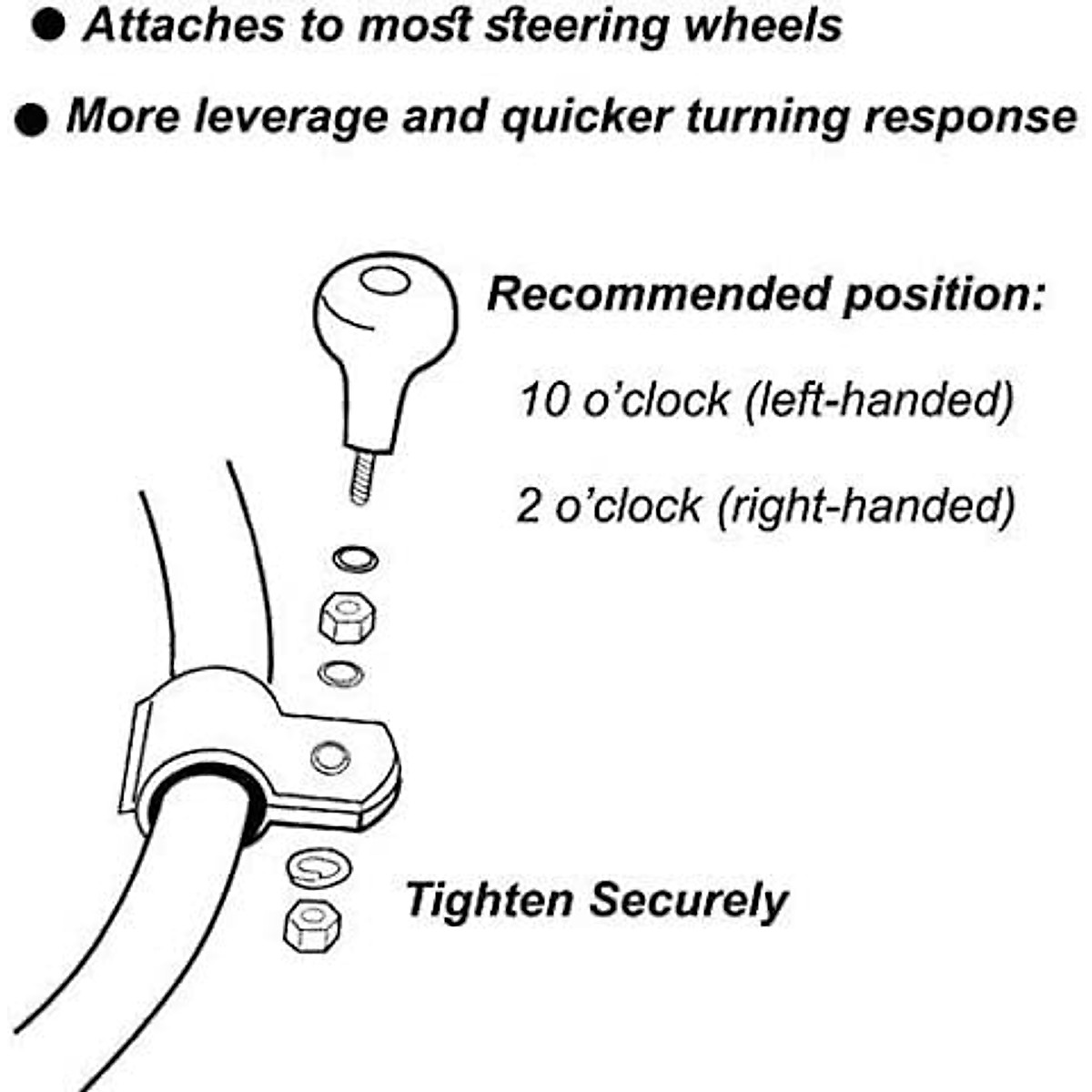 Zento Deals Classic Black Universal Fit Vehicle Steering Wheel Suicide Spinner Premium Quality Power Handles (black 1)