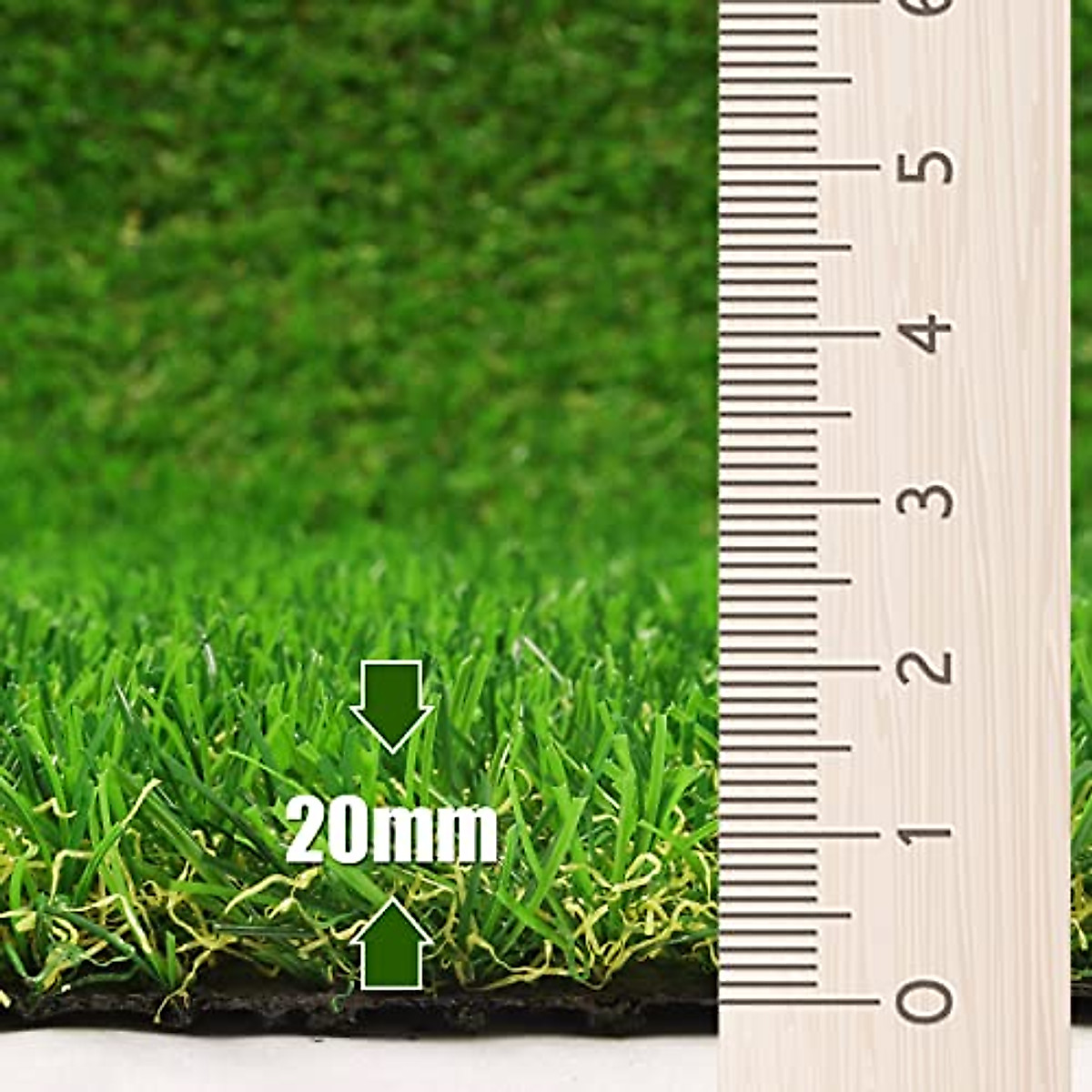 Artificial Grass Turf for Pet Dogs 3' x 5', FREADEM Fake Grass Lawn with Drain Holes, Indoor Outdoor Synthetic Grass Mat for Garden Gym Patio Balcony Playground Backyard, Height 0.8 Inch