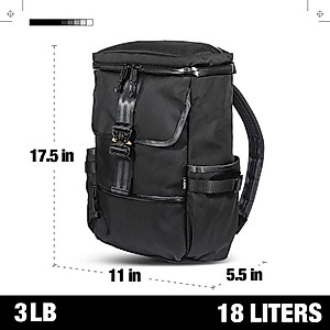 DEFY Menace Backpack 2.0 | Ballistic Nylon Backpack | 18 Liter Utility Backpack For Men | Premium Tech Backpack w/ 16 Inch Laptop Sleeve | Water Repellent Travel & Commuter Pack (Black)