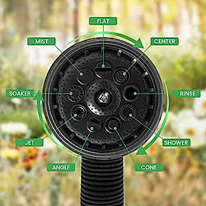 OUTFINE Heavy Duty Retractable Garden Hose Reel (1/2 100FT) Heavy Duty, Any Length Lock, Automatic Slow Return System, Wall Mounted and 180 Deg Swivel Bracket, 9 Pattern Hose Nozzle
