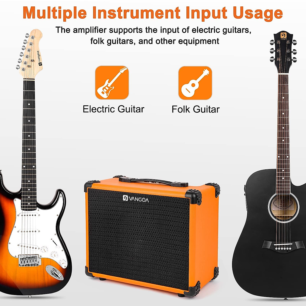 Vangoa Electric Guitar Amplifier, 10W Guitar Practice Small Amp Mini Portable Guitar Amp with Headphone Jack and Distortion Tone, Pink