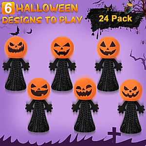 Letapapa Halloween Party Favors for Kids, 24 Pcs Jumping Popper Spring Launchers Toy, Bouncy Halloween Novelty Toys for Treat or Trick Goodie Bag Fillers, Classroom Prizes