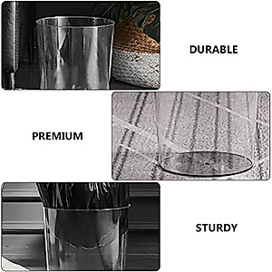 DOITOOL Round Plastic Small Trash Can Plastic Wastebasket Clear Garbage Container Bin for Bathroom Kitchen Home and Office