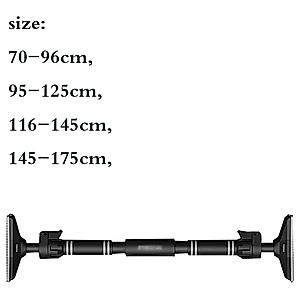 KDFJ Doorway Pull Up Bar, Wall Mount Pull Up Bar, Upper Body Home Gym Equipment, Strength Training Pull-up Bars, Adjustable Width-Black 116-145cm
