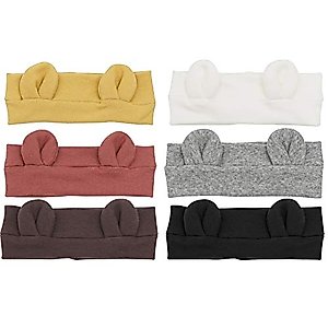 AVAUMA Baby Girl Boy Headbands Bow and Turban, Fits Newborn Infant Toddler and Children Hair Accessories (Bear_MY/DP/BW/WH/GR/BK)