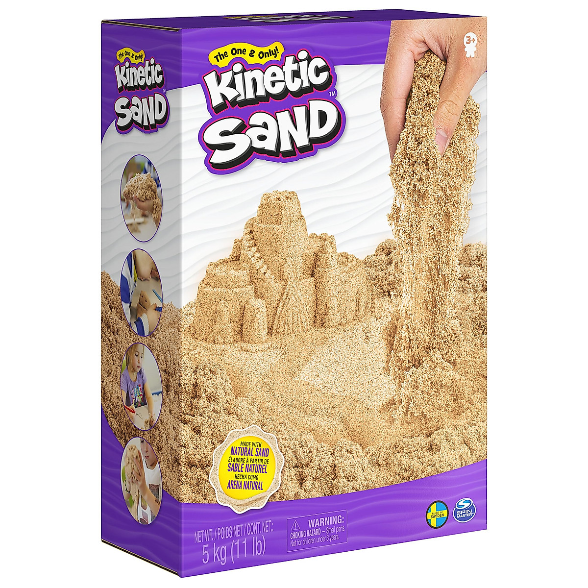 Kinetic Sand, 11lb (5kg) Natural Brown Bulk Play Sand for Arts and Crafts, Sandbox, Moldable Sensory Toys for Kids Ages 3 and up
