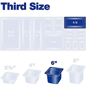 Carlisle FoodService Products Plastic Food Pan 1/3 Size 4 Inches Deep Clear