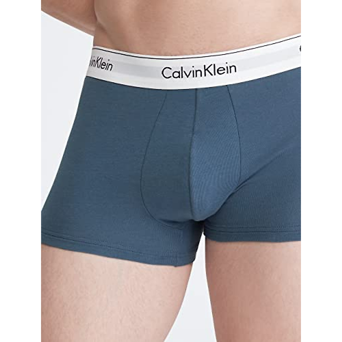 Calvin Klein Men's Modern Cotton Stretch 3-Pack Low Rise Trunk, Grey Heather, Blue Edge, Fuschia Berry, Medium
