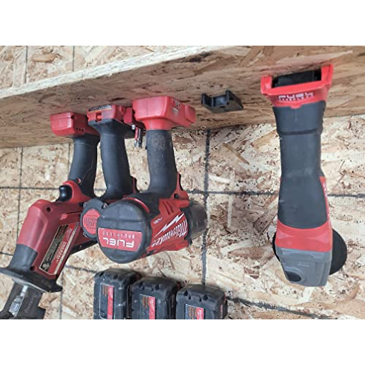 (10 Pack) Tool Holders / Mounts for Milwaukee M18 Tools - Commander Tool & Garage Organization (Black)