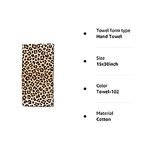HGOD DESIGNS Leopard Hand Towels,Leopard Print Pattern 100% Cotton Soft Bath Hand Towels for Bathroom Kitchen Hotel Spa Hand Towels 15"X30" inch