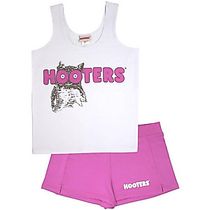 Ripple Junction Hooters Girl Waitress Role Play Costume Uniform Outfit w/Tank Top Shorts Adult Women's M Pink