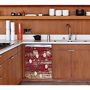 MEDU Dishwasher Magnet Cover Panel Country Floral Kitchen Decoration Sticker Refrigerator Magnets Decorative Cabinet Appliance Front 23" X 26"